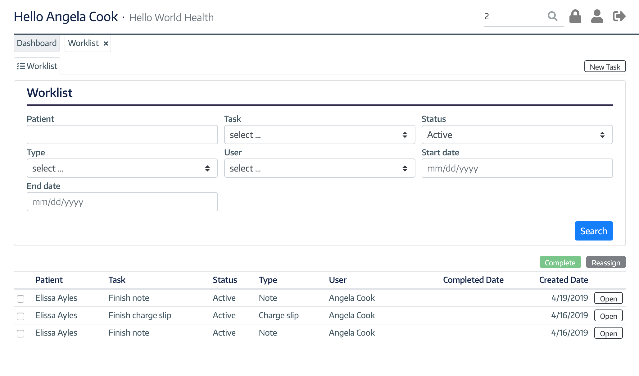 Creating a New Task | ChartLogic Help Center