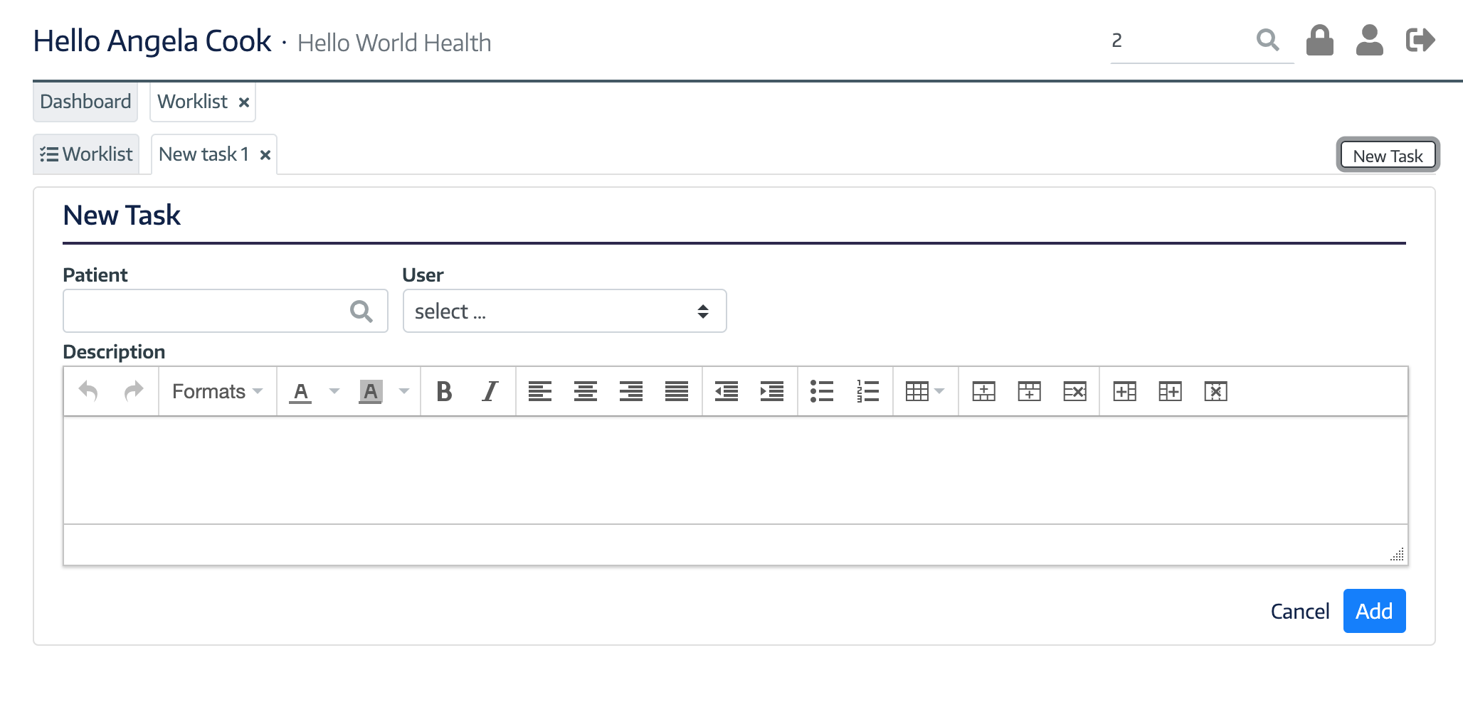 Creating a New Task | ChartLogic Help Center