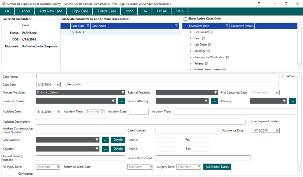 Function - Case Management - 1 | ChartLogic Help Center