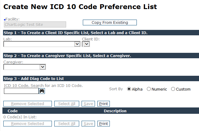 ICD-10 Code Preference List | ChartLogic Help Center