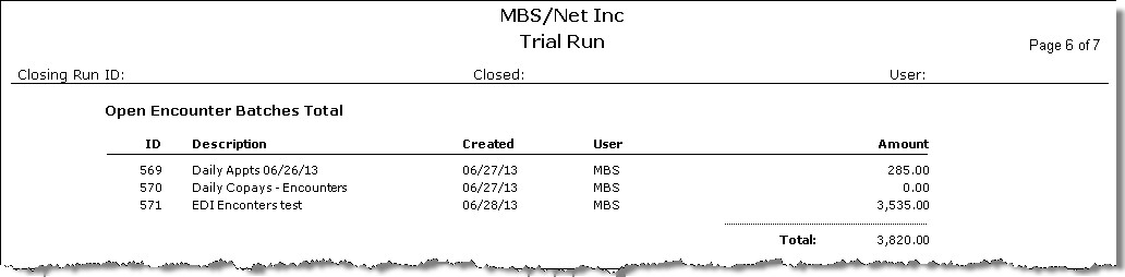 Closing Run | ChartLogic Help Center