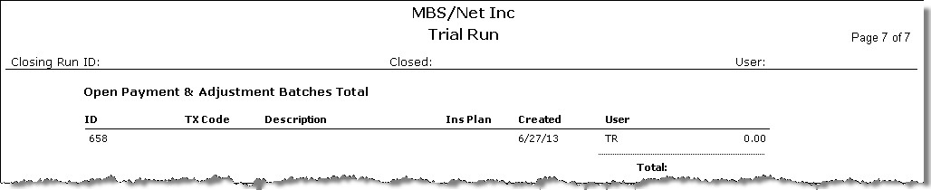 Closing Run | ChartLogic Help Center