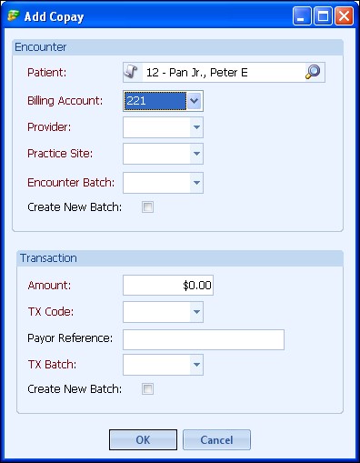 Entering Co-pays | ChartLogic Help Center