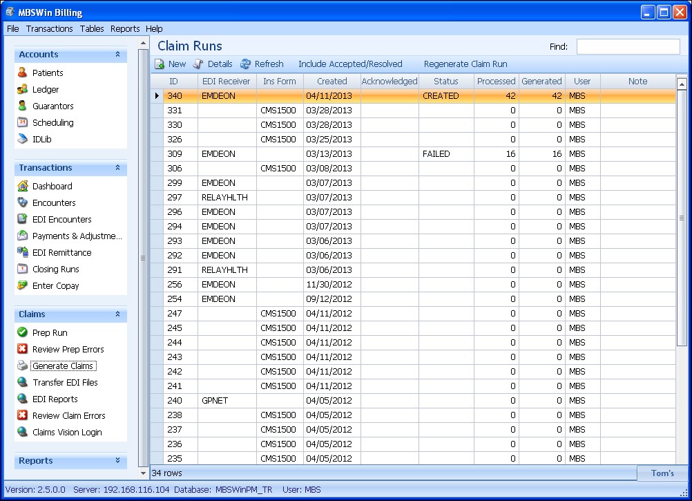 Generate Claims (Paper) | ChartLogic Help Center