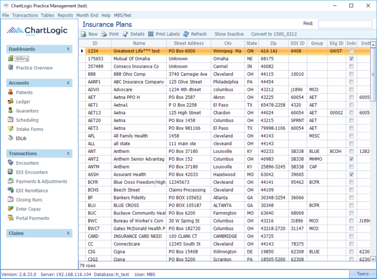 Practice Tables Overview | ChartLogic Help Center