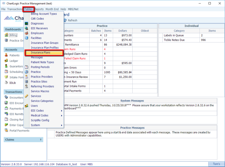 Practice Tables Overview | ChartLogic Help Center