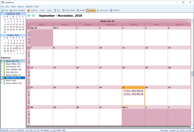 Scheduling: Calendar Views | ChartLogic Help Center